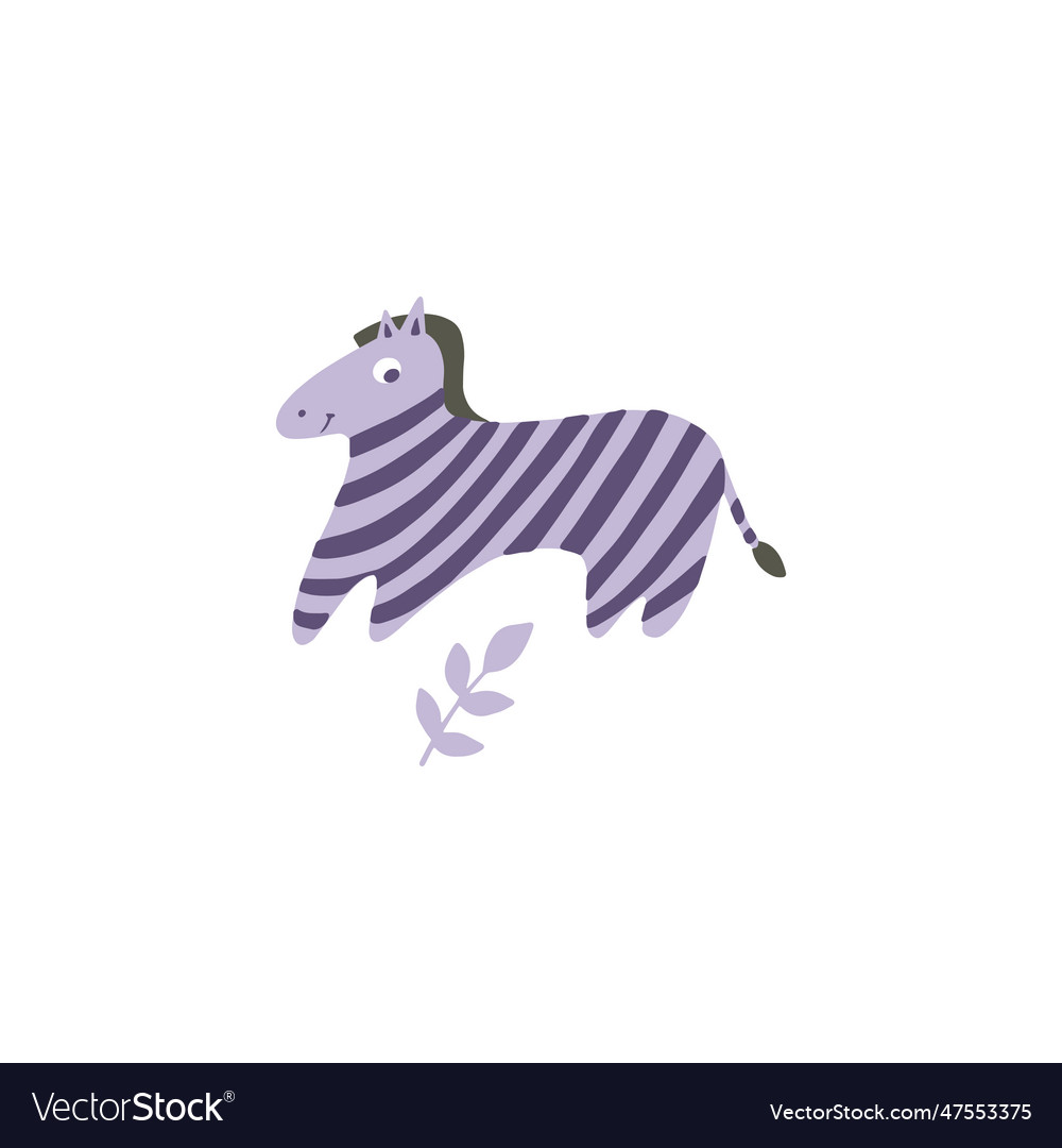 Zebra violet color template cute baby modern Vector Image