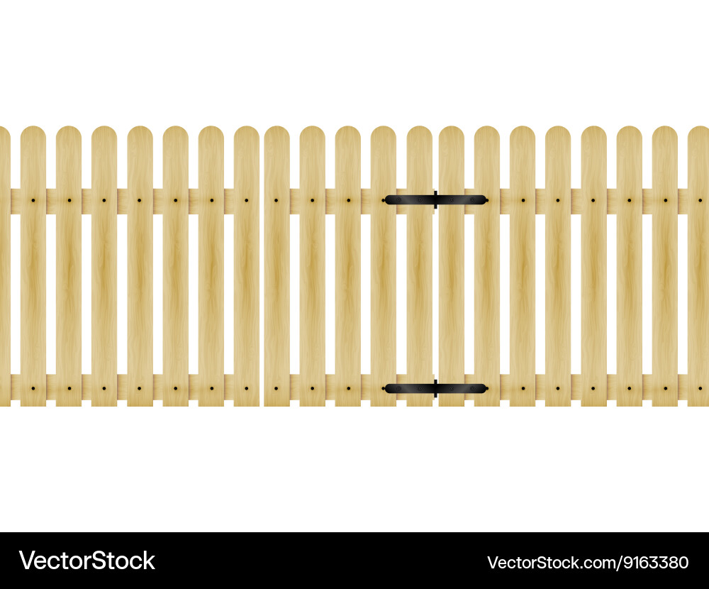 A wooden fence with gate Royalty Free Vector Image