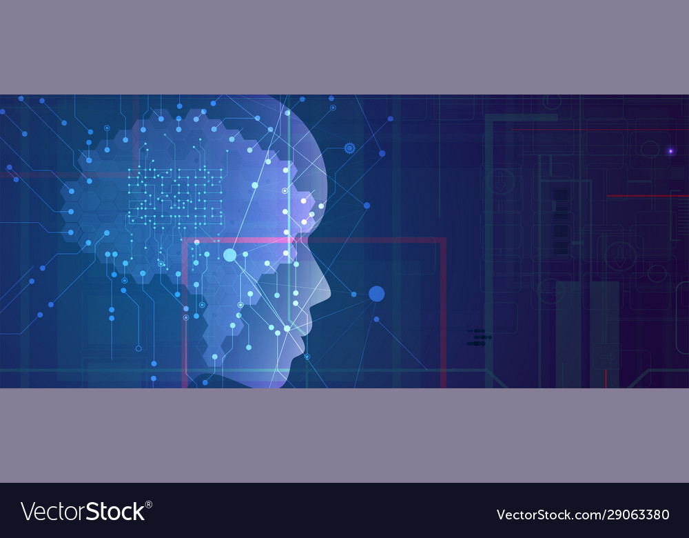 Abstract artificial intelligence cloud computing Vector Image