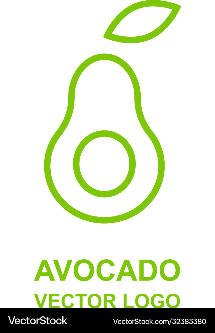 Avocado logo icon for your brand isolated Vector Image