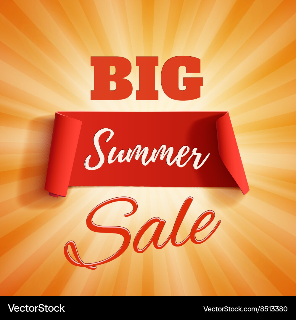 Big summer sale poster Royalty Free Vector Image