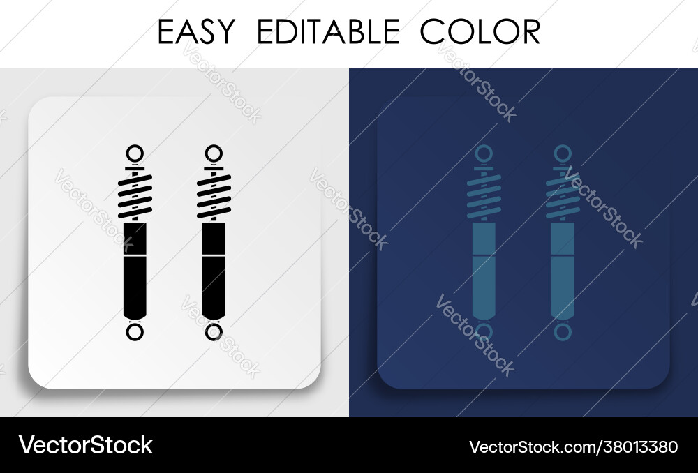Car shock absorber icon on paper square sticker Vector Image