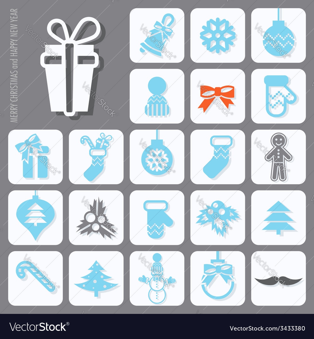 Christmas icons set Royalty Free Vector Image - VectorStock