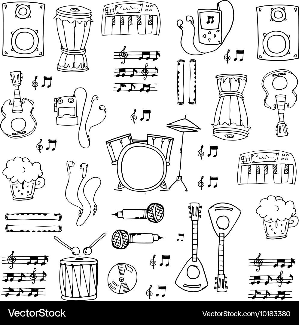 Doodle of element music theme stock Royalty Free Vector