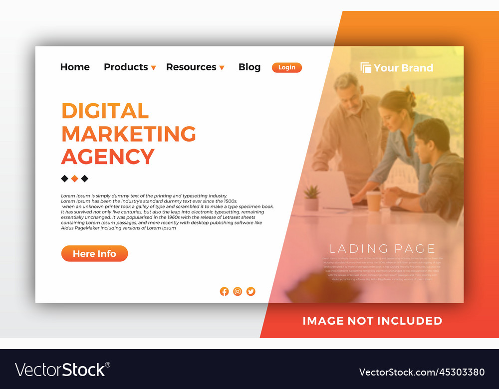 Lading page template Royalty Free Vector Image