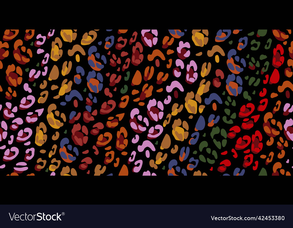 Leopard multicoloured hand-drawn seamless pattern Vector Image