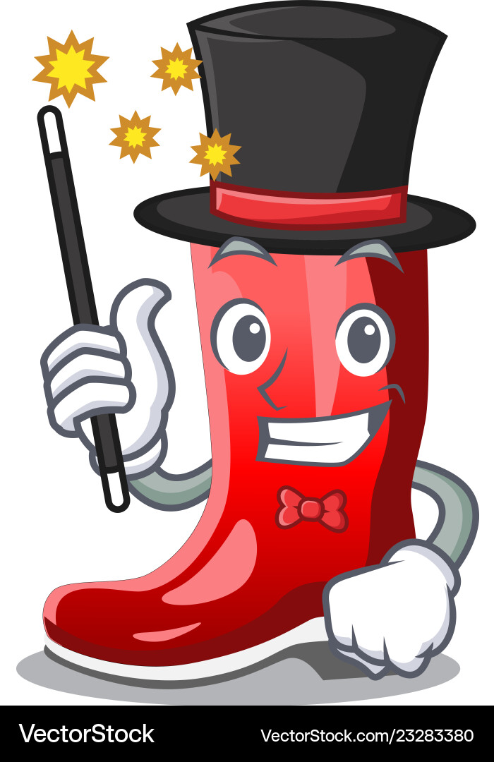 Magician muddy farmer boots shape cartoon Vector Image
