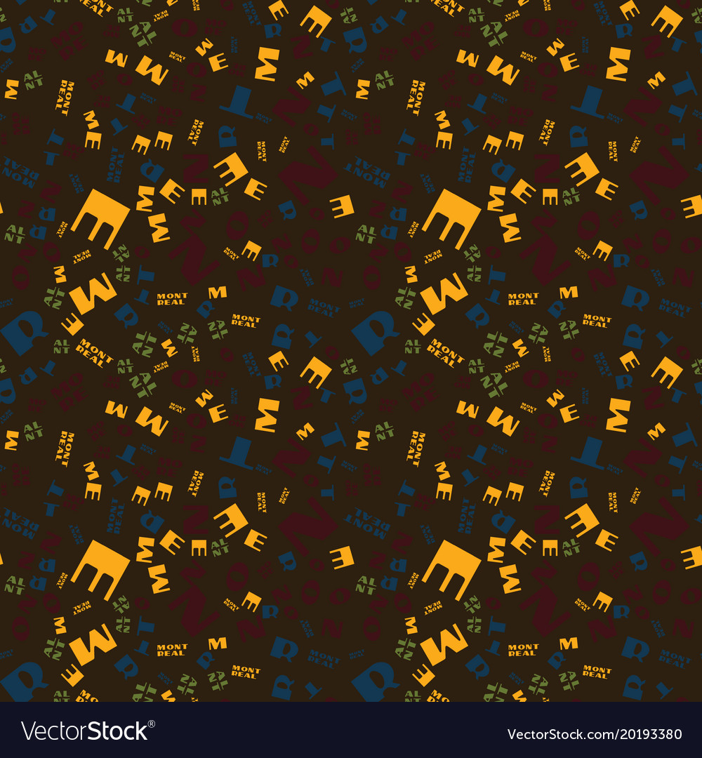 Montreal creative pattern Royalty Free Vector Image