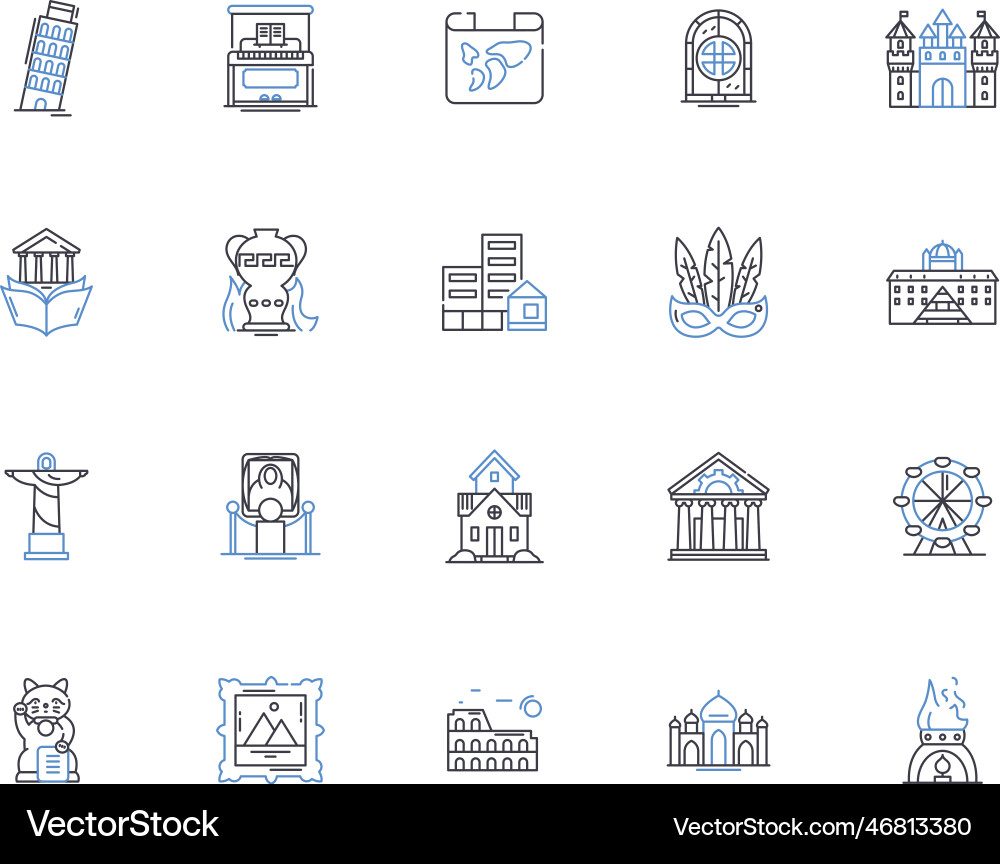 Narration line icons collection storytelling Vector Image