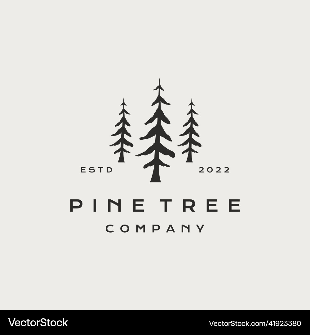 Pine fir hemlock spruce conifer cedar tree logo Vector Image