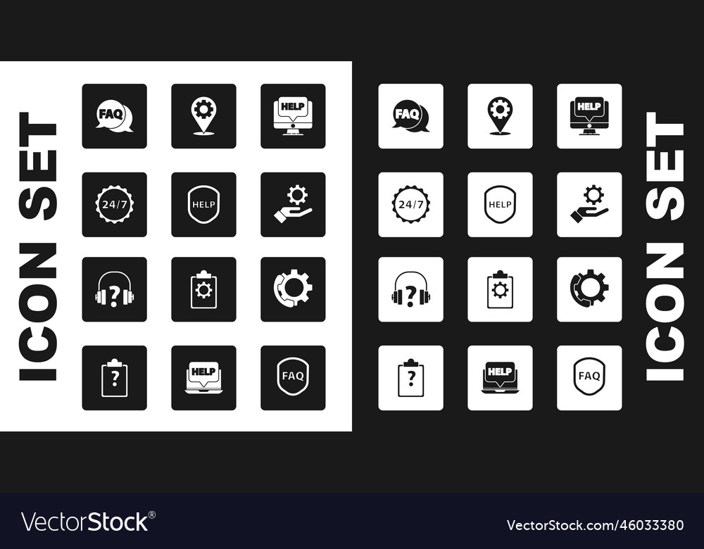 Set computer monitor and help shield with text Vector Image