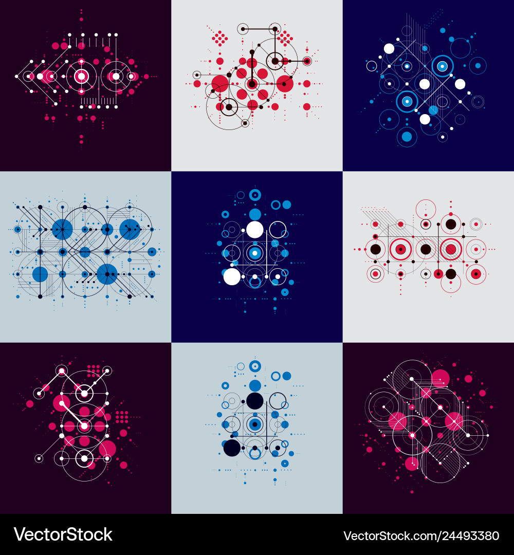 Set of modular bauhaus backgrounds created from Vector Image