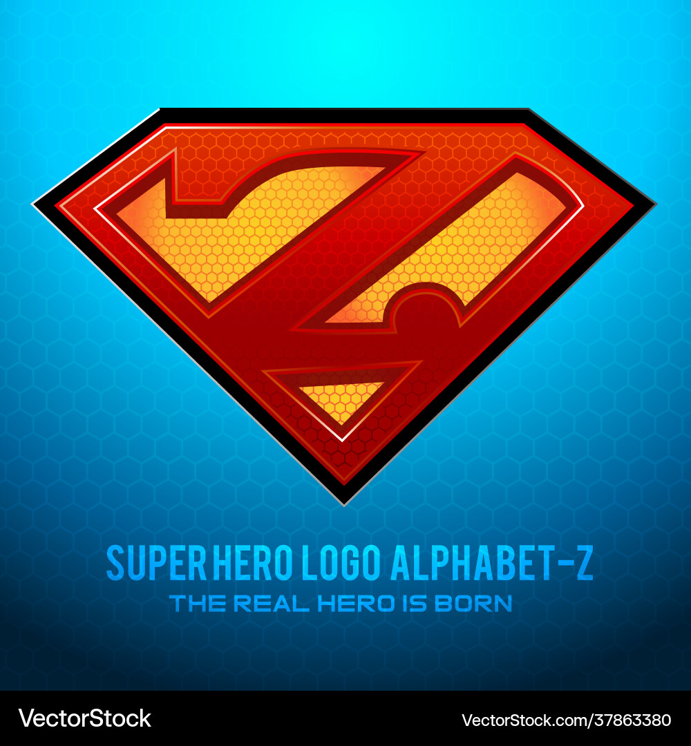 Superhero logo icon with letter z Royalty Free Vector Image