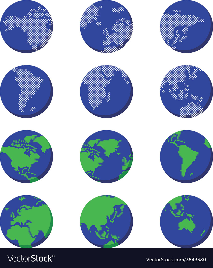 World globe map Royalty Free Vector Image - VectorStock