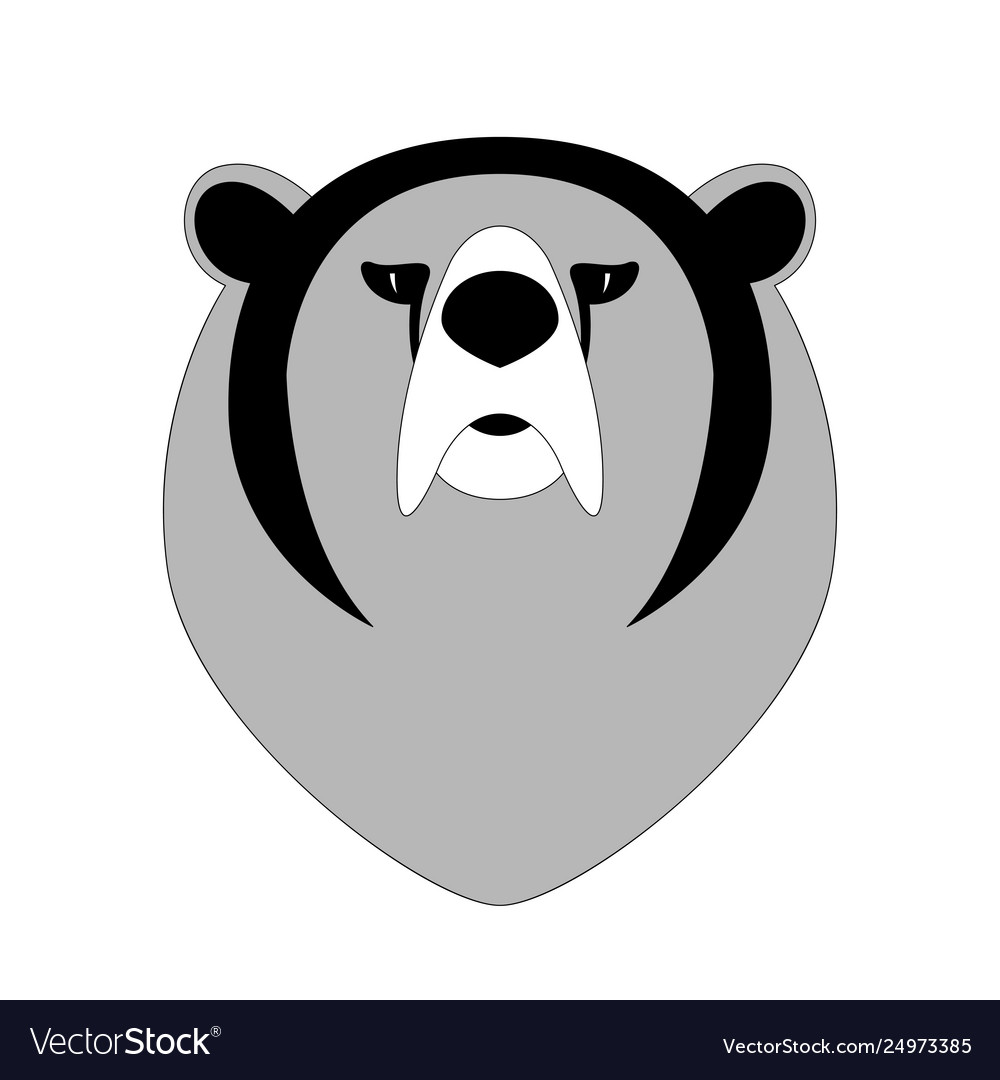 Bear face front view Royalty Free Vector Image