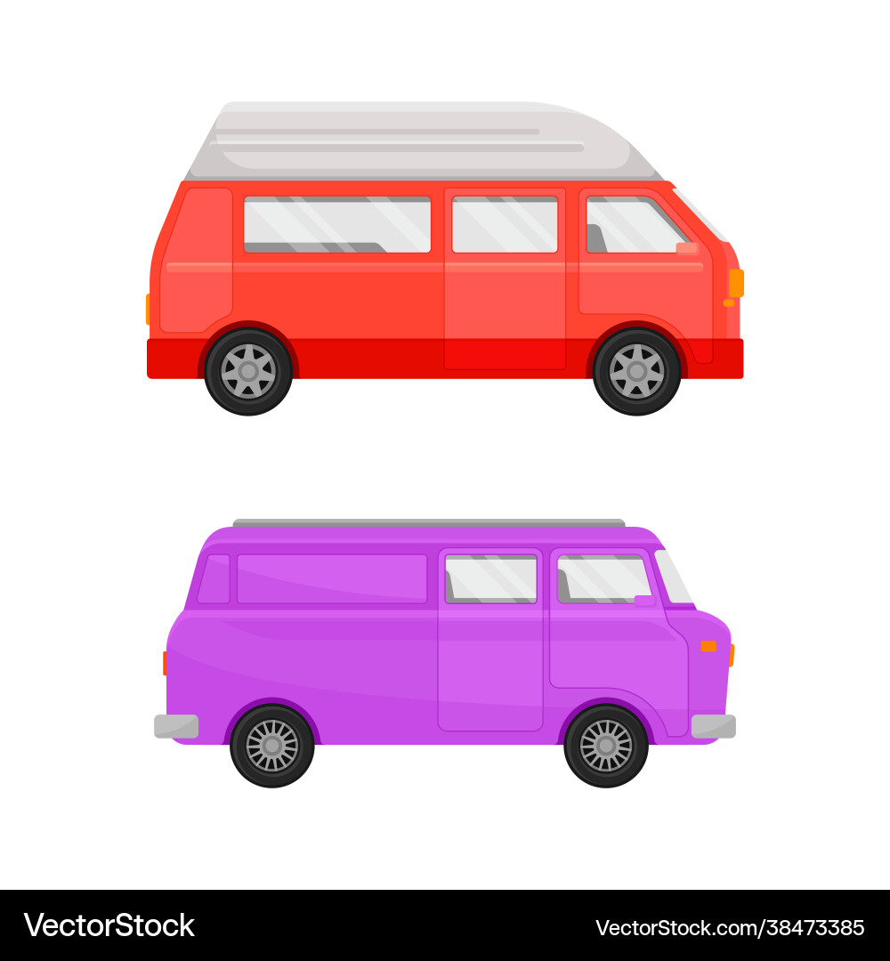 Bright van as road vehicle and transportation Vector Image
