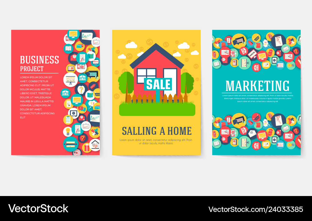 Business elements cards set marketing template Vector Image