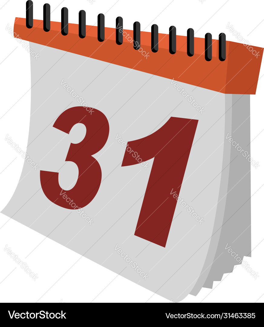 Calendar in color on white background Royalty Free Vector