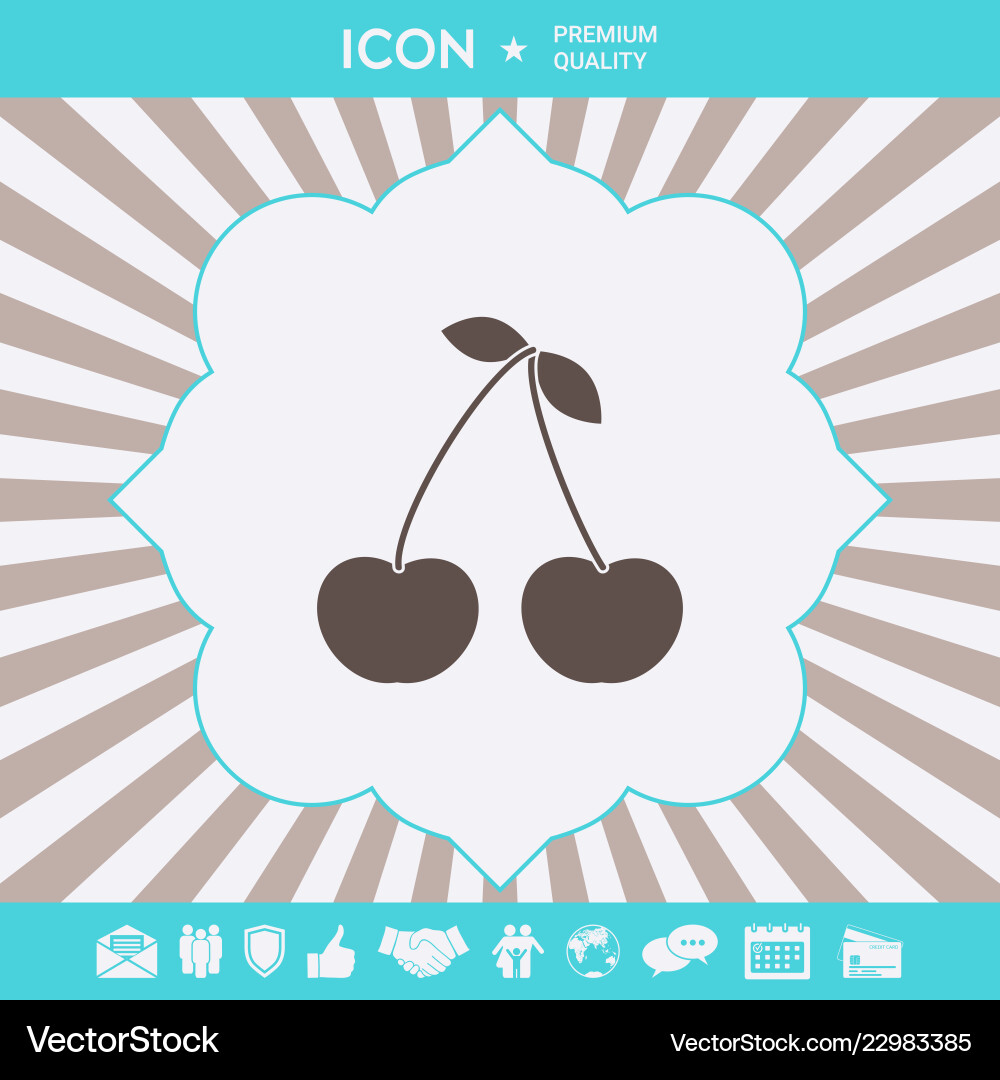 Cherry symbol icon graphic elements Royalty Free Vector