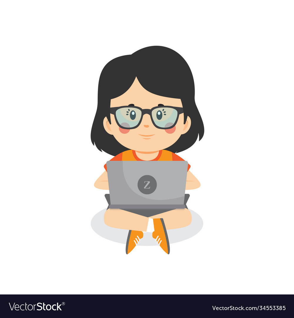 Children using computers Royalty Free Vector Image