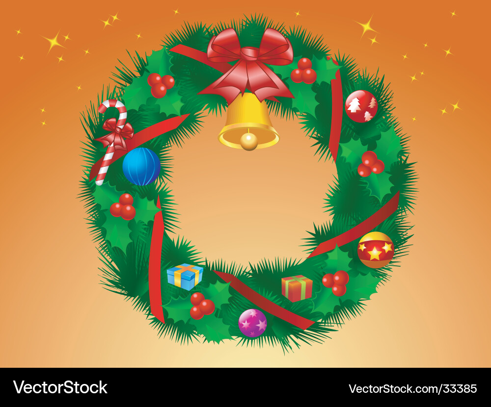 Christmas wreath Royalty Free Vector Image - VectorStock