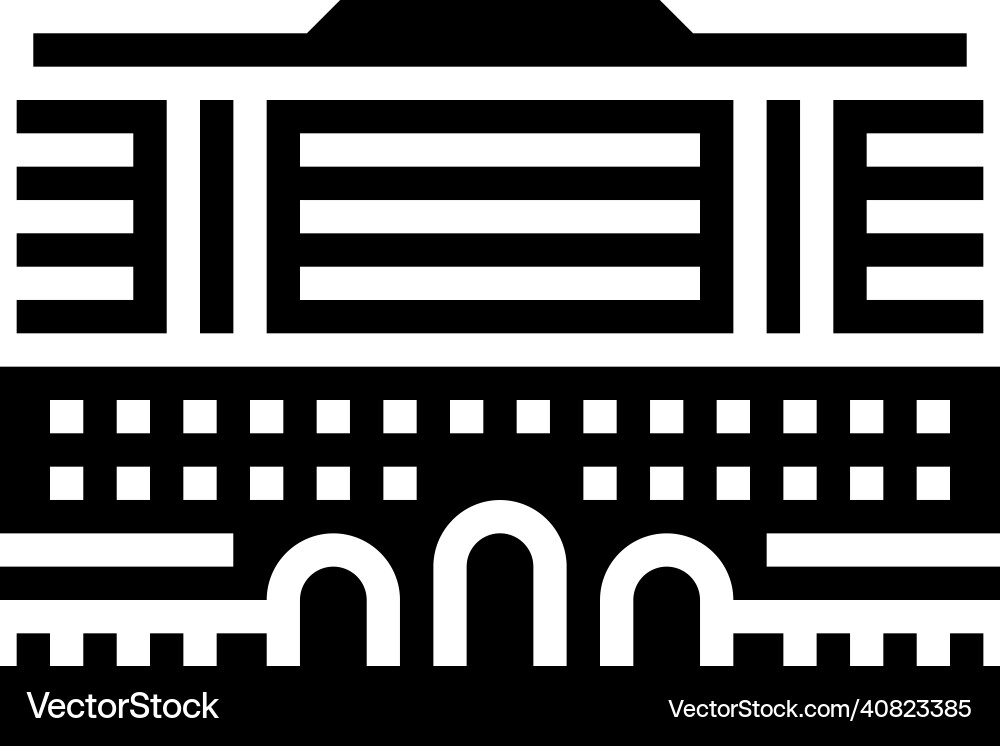 Commercial center glyph icon Royalty Free Vector Image