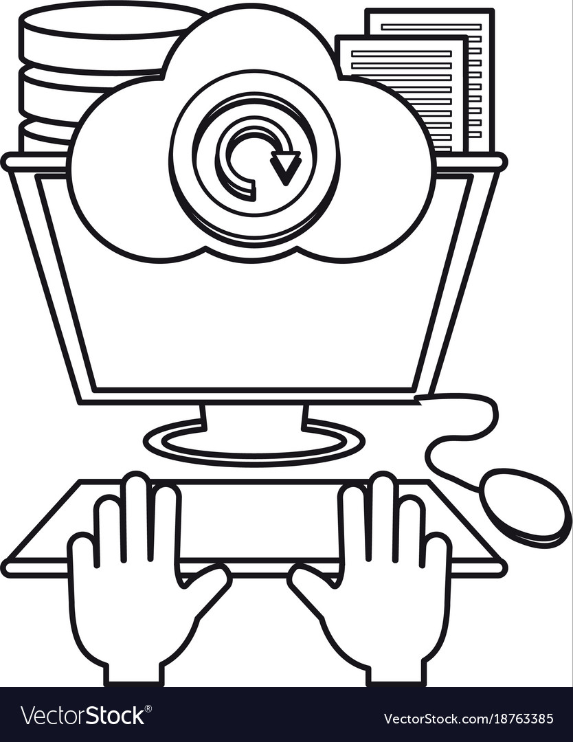 Computer and data center design Royalty Free Vector Image