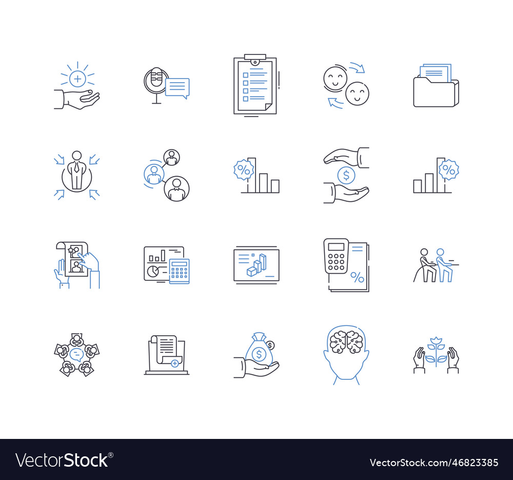 Customer progress line icons collection Royalty Free Vector