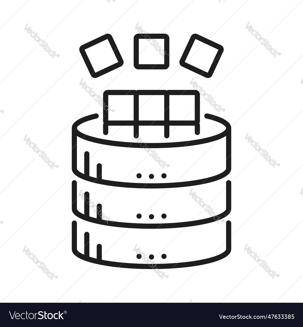 Database Storage Service Network Server Line Icon Vector Image