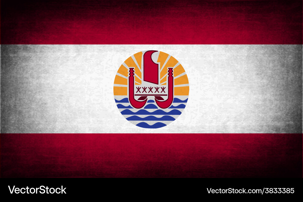 Flag of french polynesia with old texture Vector Image