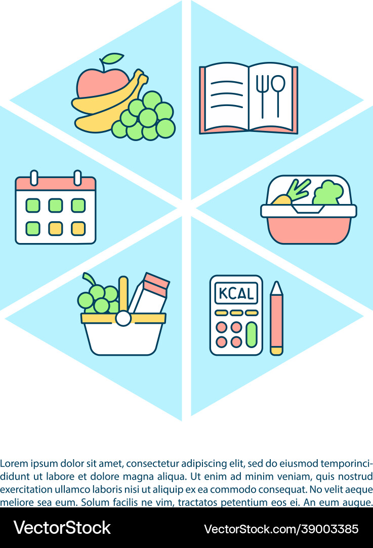 Guide to meal planning concept line icons Vector Image