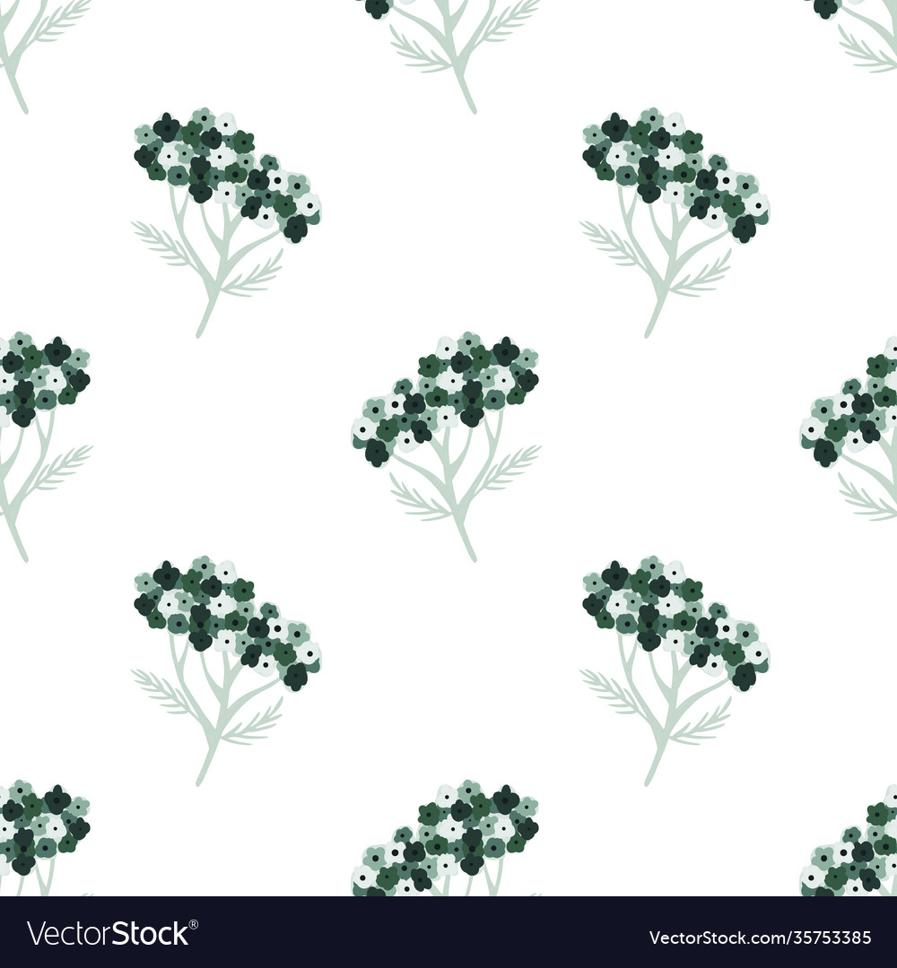 Isolated botanic seamless pattern with blue Vector Image