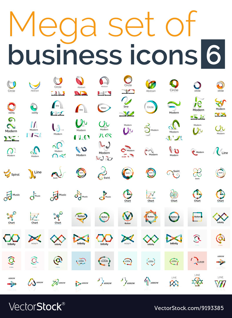 Logo mega collection Royalty Free Vector Image