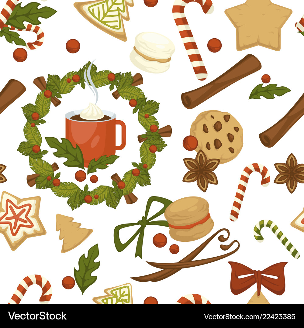 Merry christmas coffee or tea warm beverage Vector Image