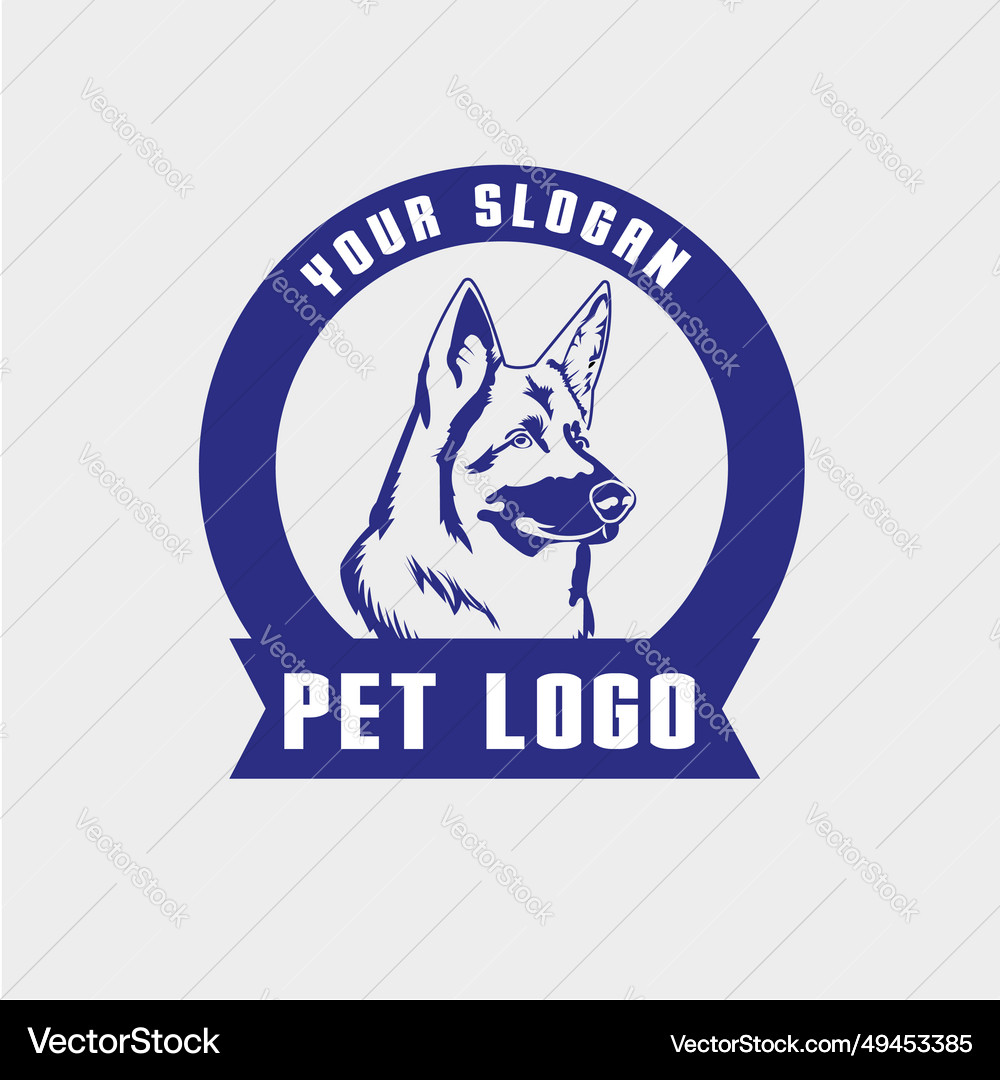 Modern veterinary dog line art logo Royalty Free Vector