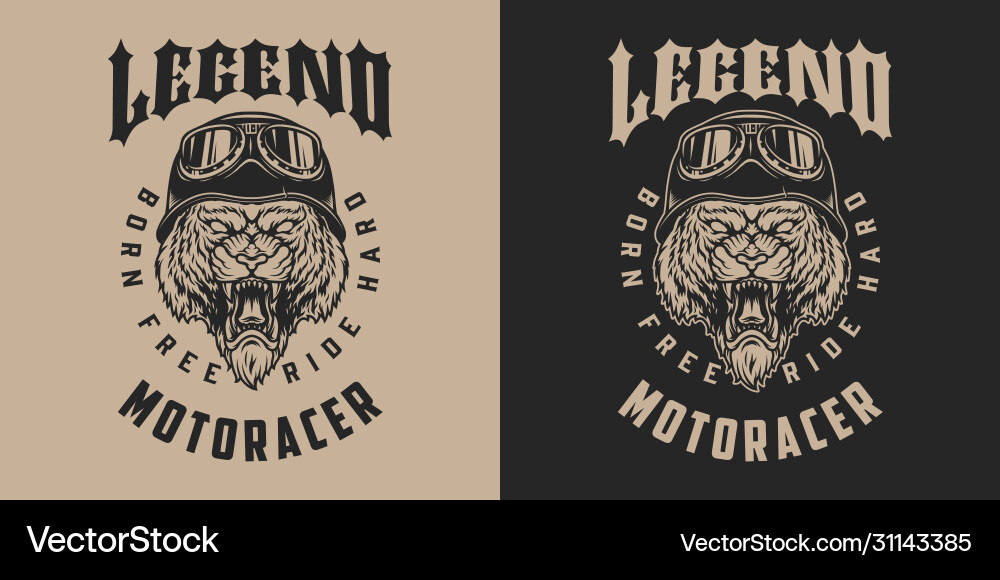 Motorcycle legend vintage monochrome label Vector Image