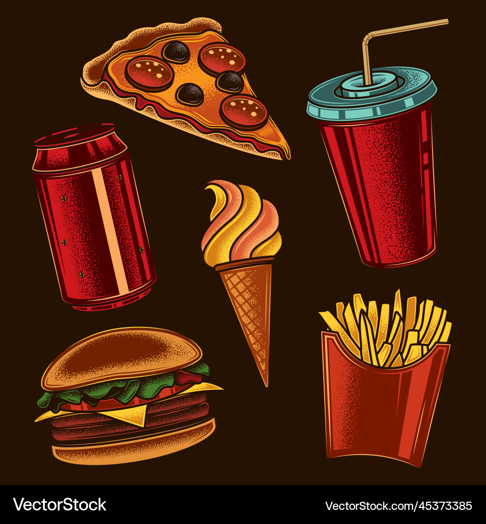 Original set of fast food Royalty Free Vector Image