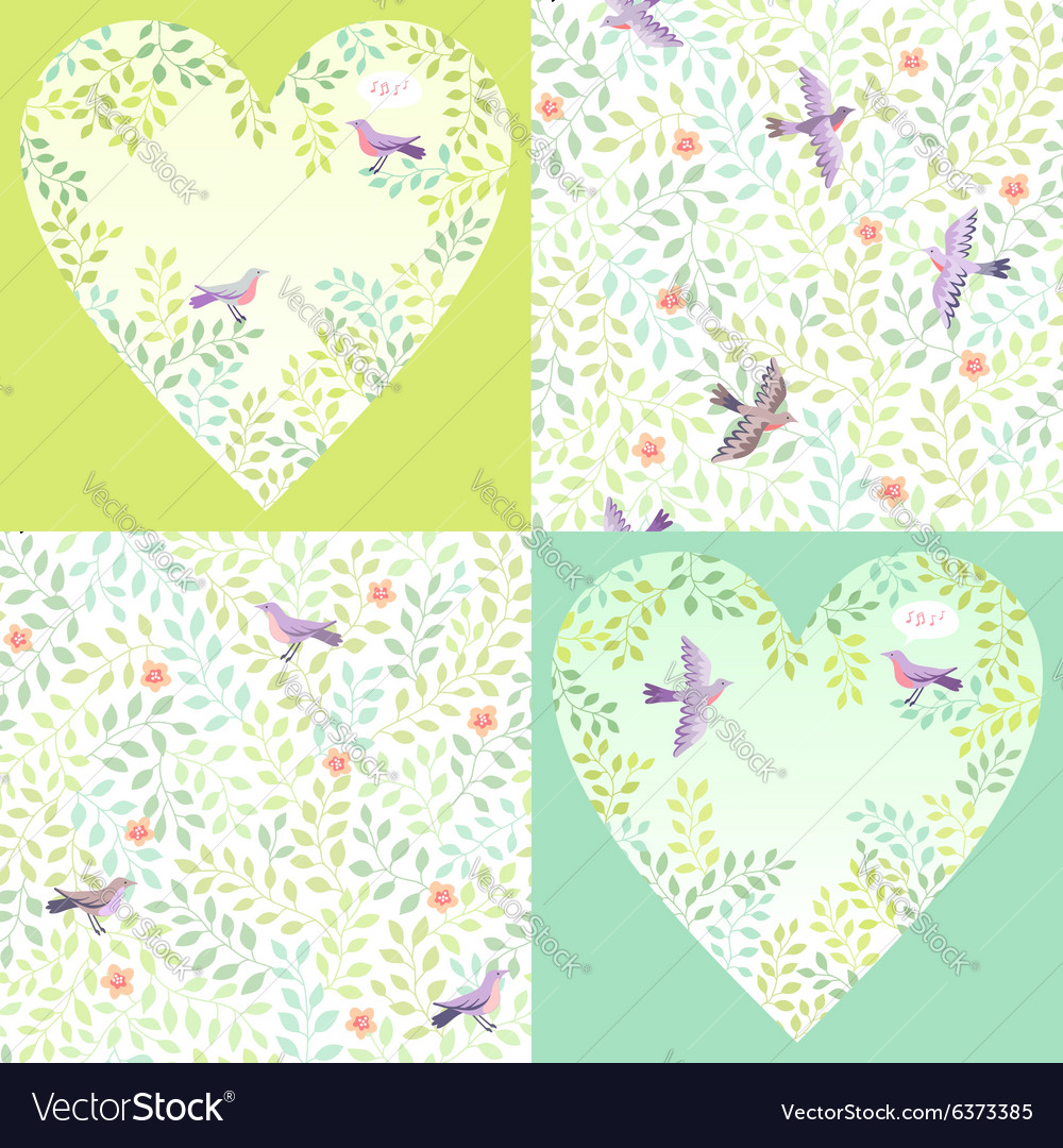 Pattern birds set Royalty Free Vector Image - VectorStock