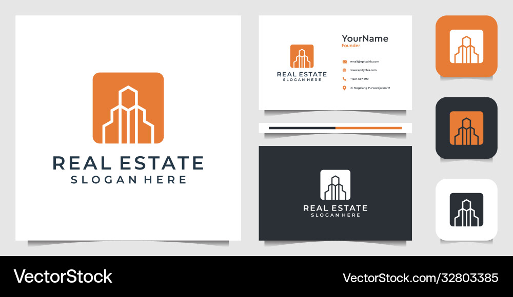 Real estate graphic design in modern Royalty Free Vector