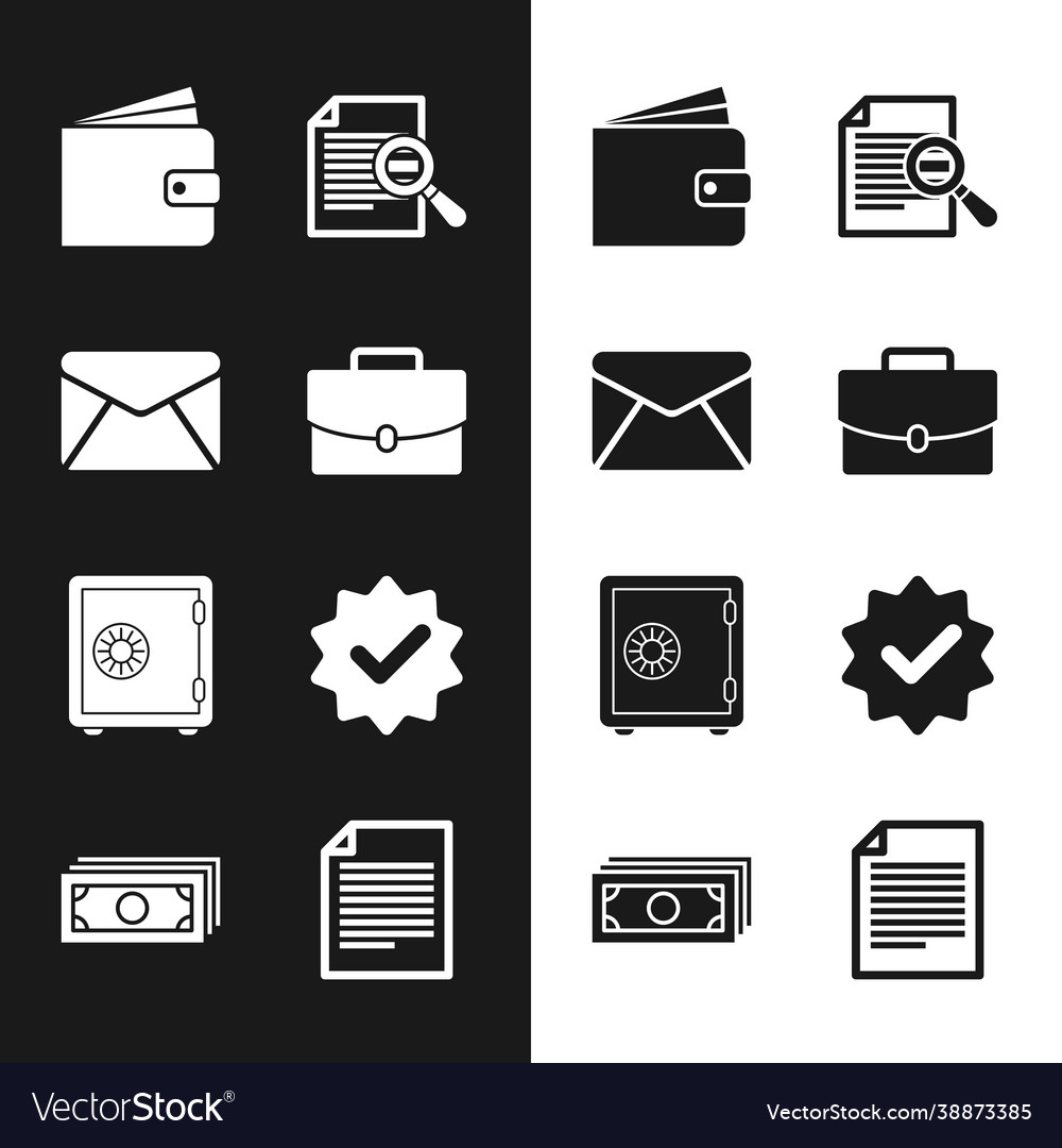 Set briefcase envelope wallet document Royalty Free Vector Set briefcase envelope wallet document Royalty Free Vector