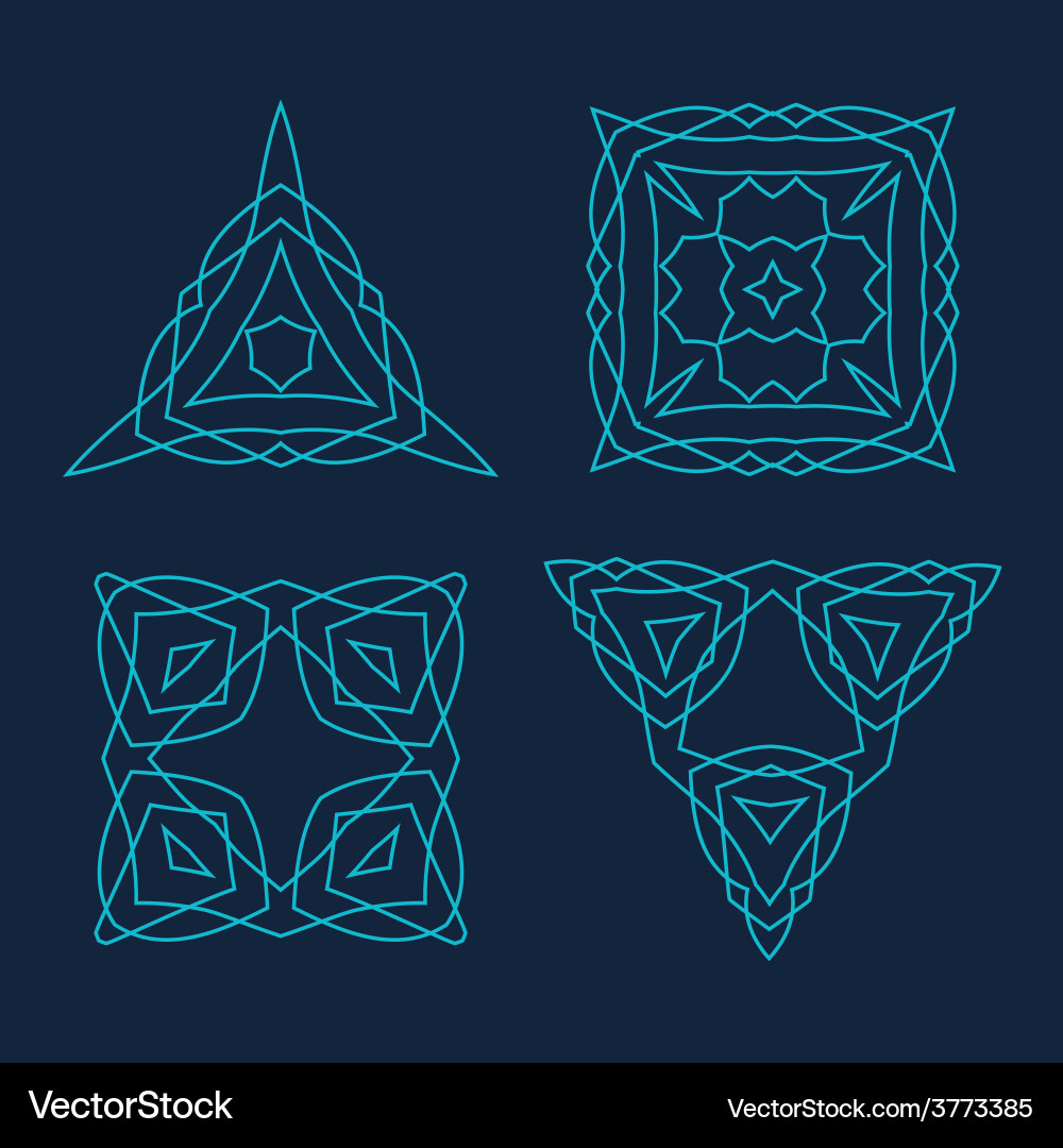 Set of outline emblems and badges Royalty Free Vector Image