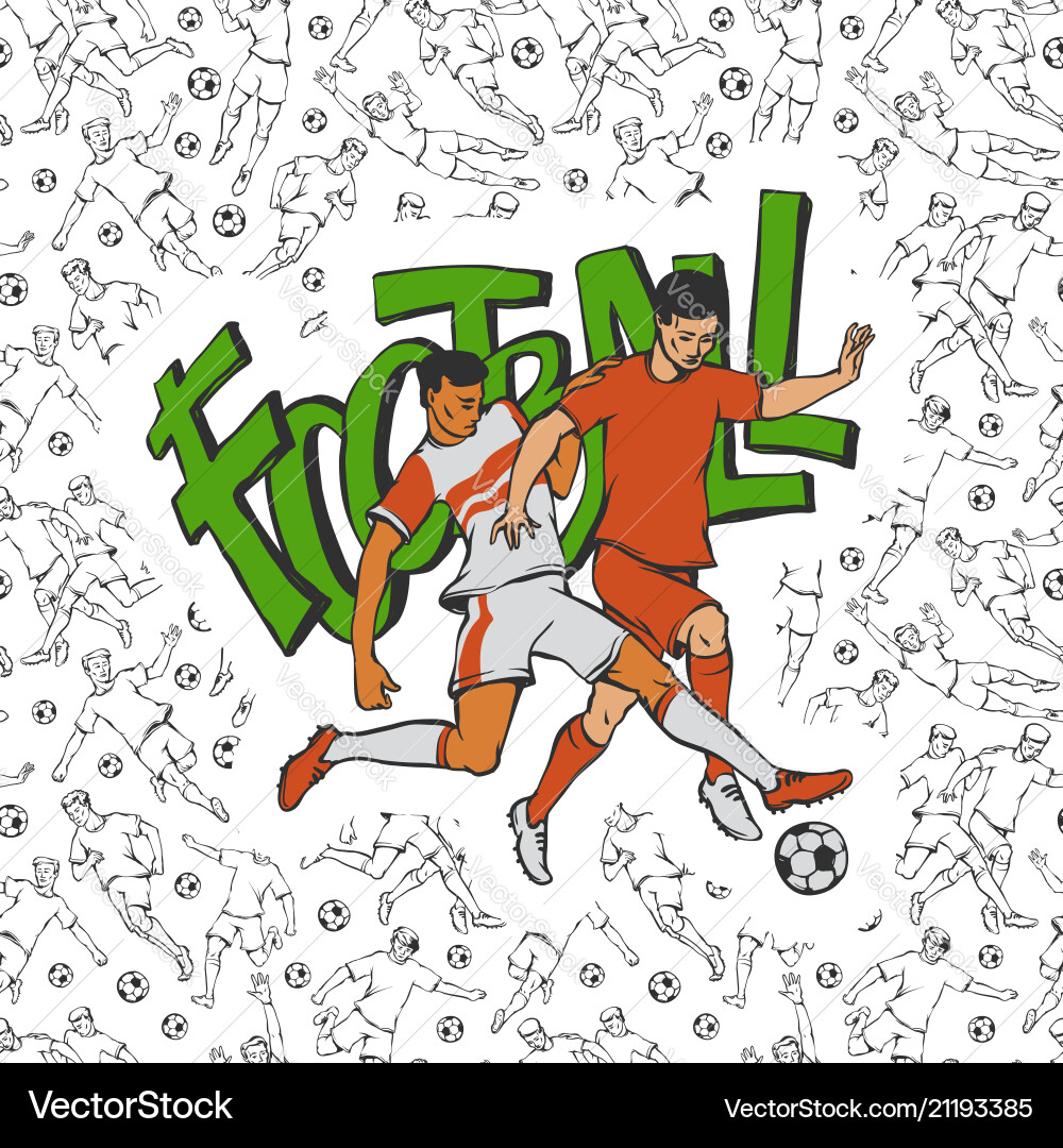 Two football soccers fighting Royalty Free Vector Image