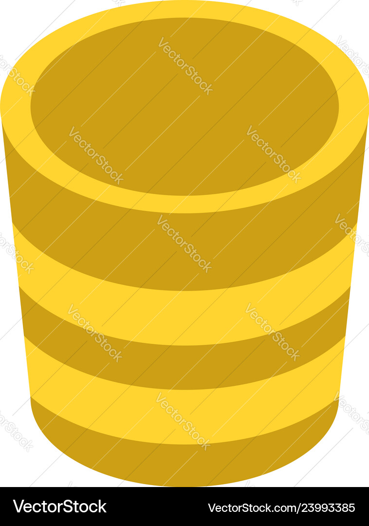 Yellow plant pot icon isometric style Royalty Free Vector