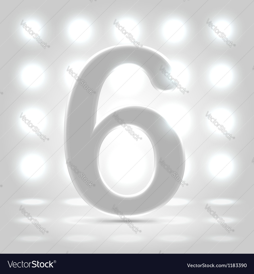 6 over back lit background Royalty Free Vector Image