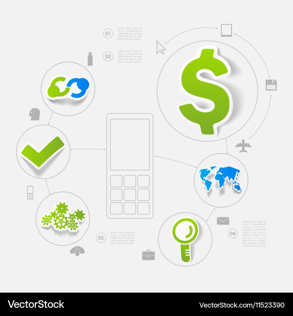 Business sticker infographic Royalty Free Vector Image