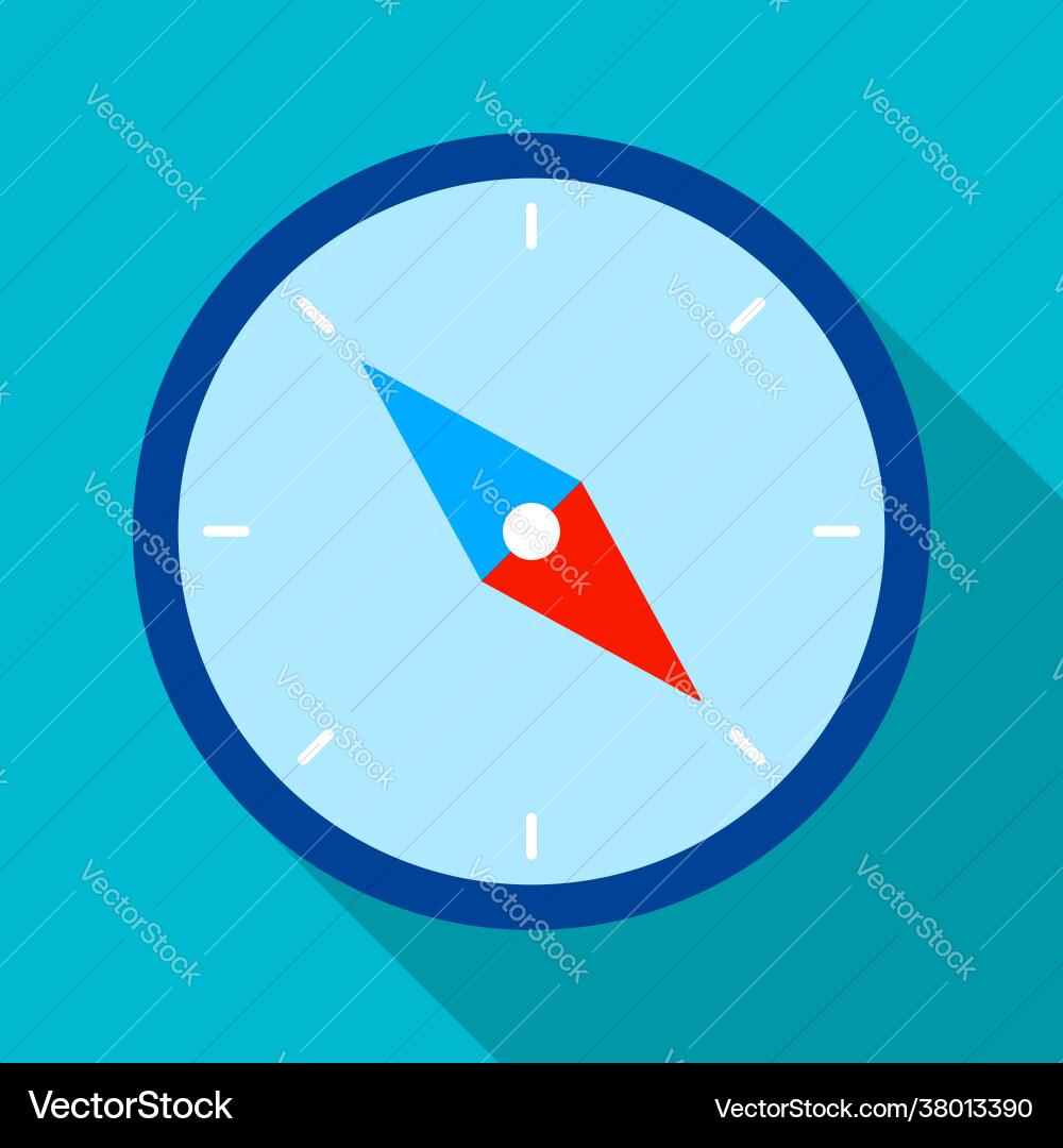 Compass icon with arrow in flat style travel Vector Image