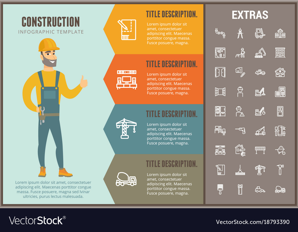 Construction infographic template and elements Vector Image