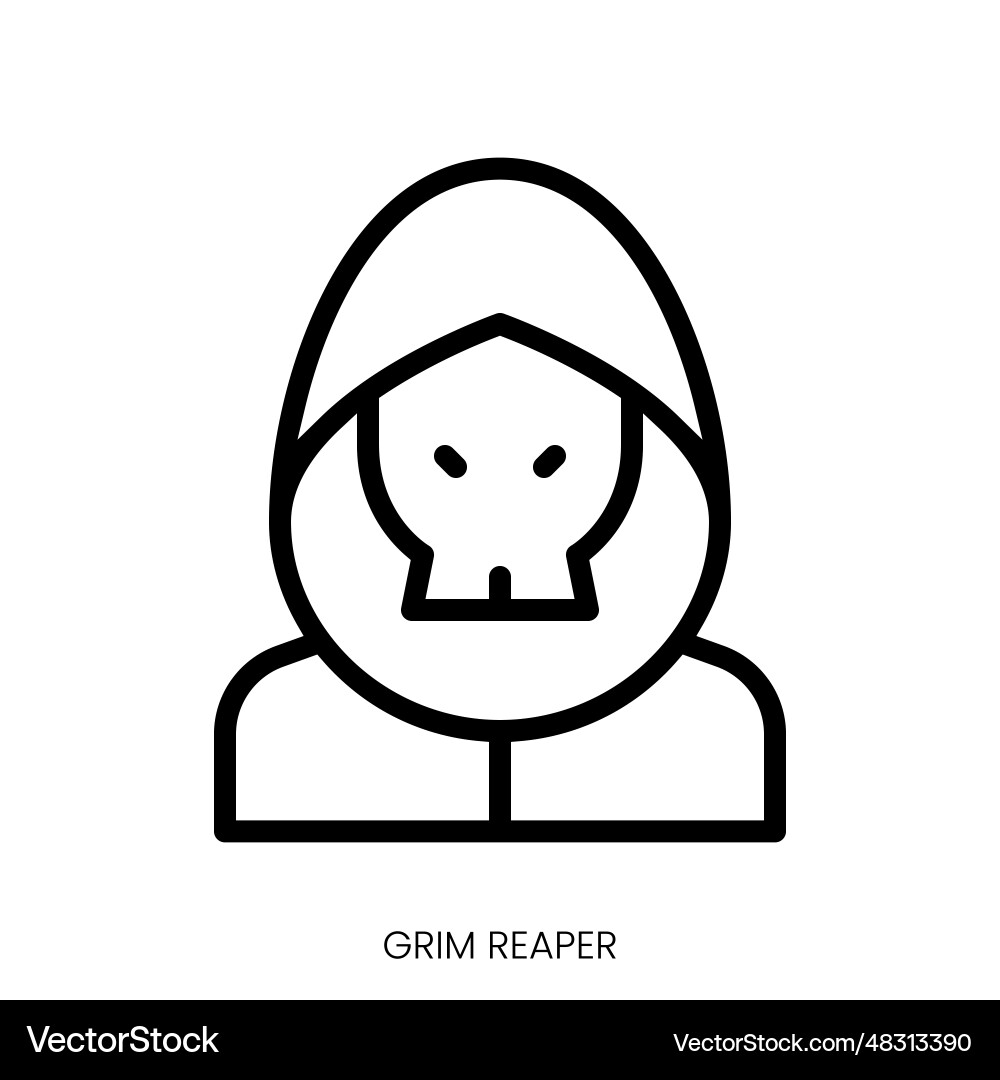 Grim reaper icon line art style design isolated Vector Image