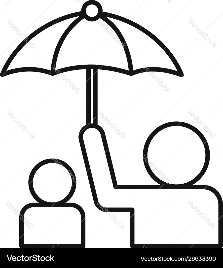 Man protect kid icon outline style Royalty Free Vector Image