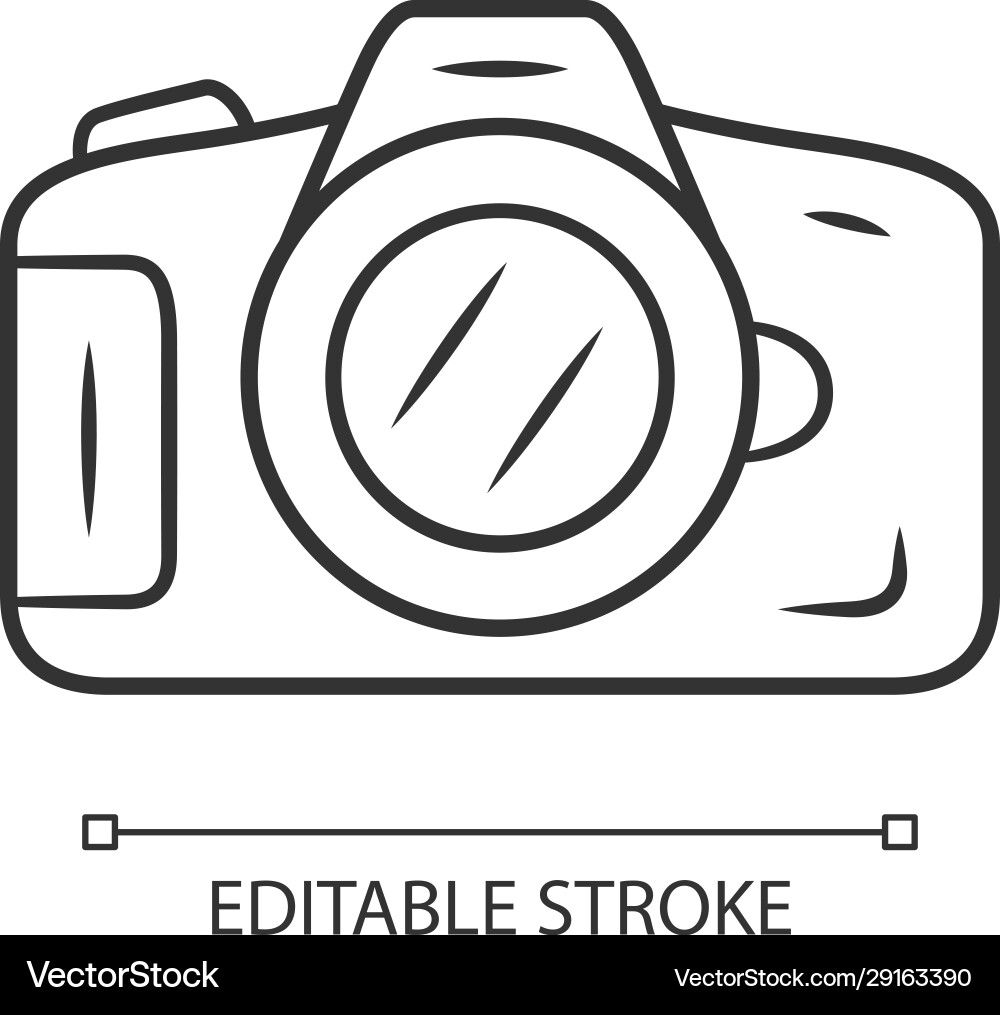 Photo camera linear icon professional photocamera Vector Image